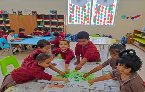 KG 1–Sponge Dabbing Activity | National Public School